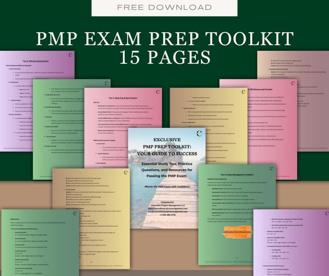 PMP Exam Success Kit | Study Guide + PMP Formula Sheet | Exam Strategy ...