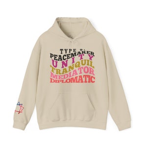 Enneagram Type 9: Peacemaker Hoodie | Curve Pink Sweater | Retro ...