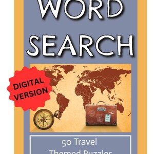 Travel Themed Word Searches, Digital Download: 50 Printable Pages With ...