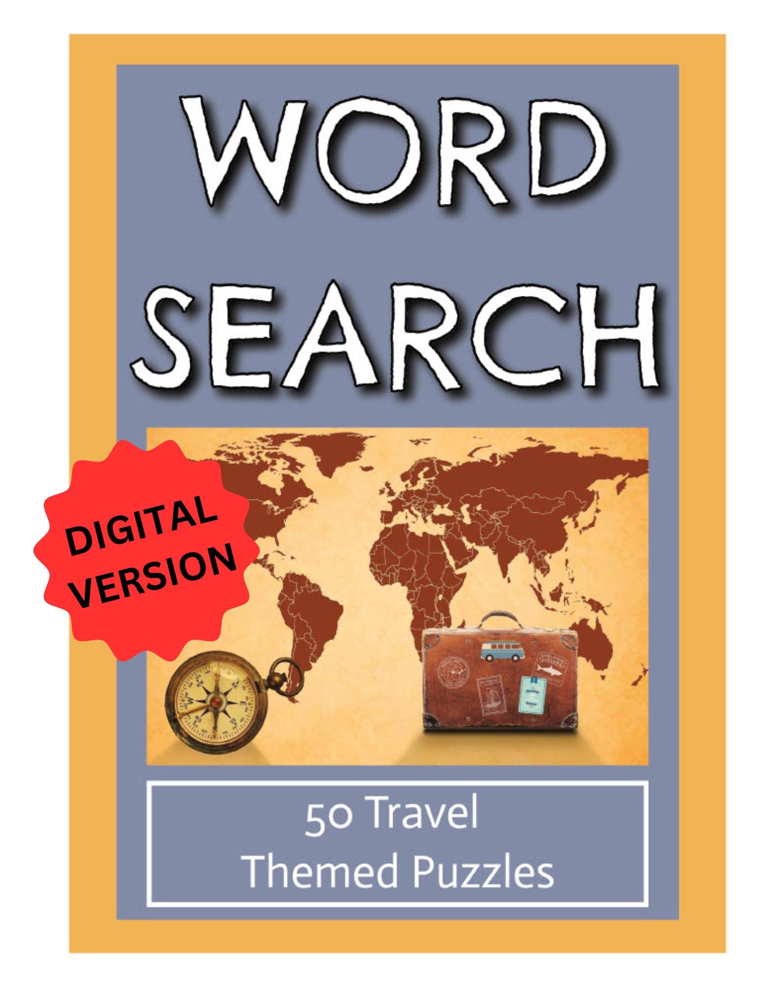 Travel Themed Word Searches, Digital Download: 50 Printable Pages With ...