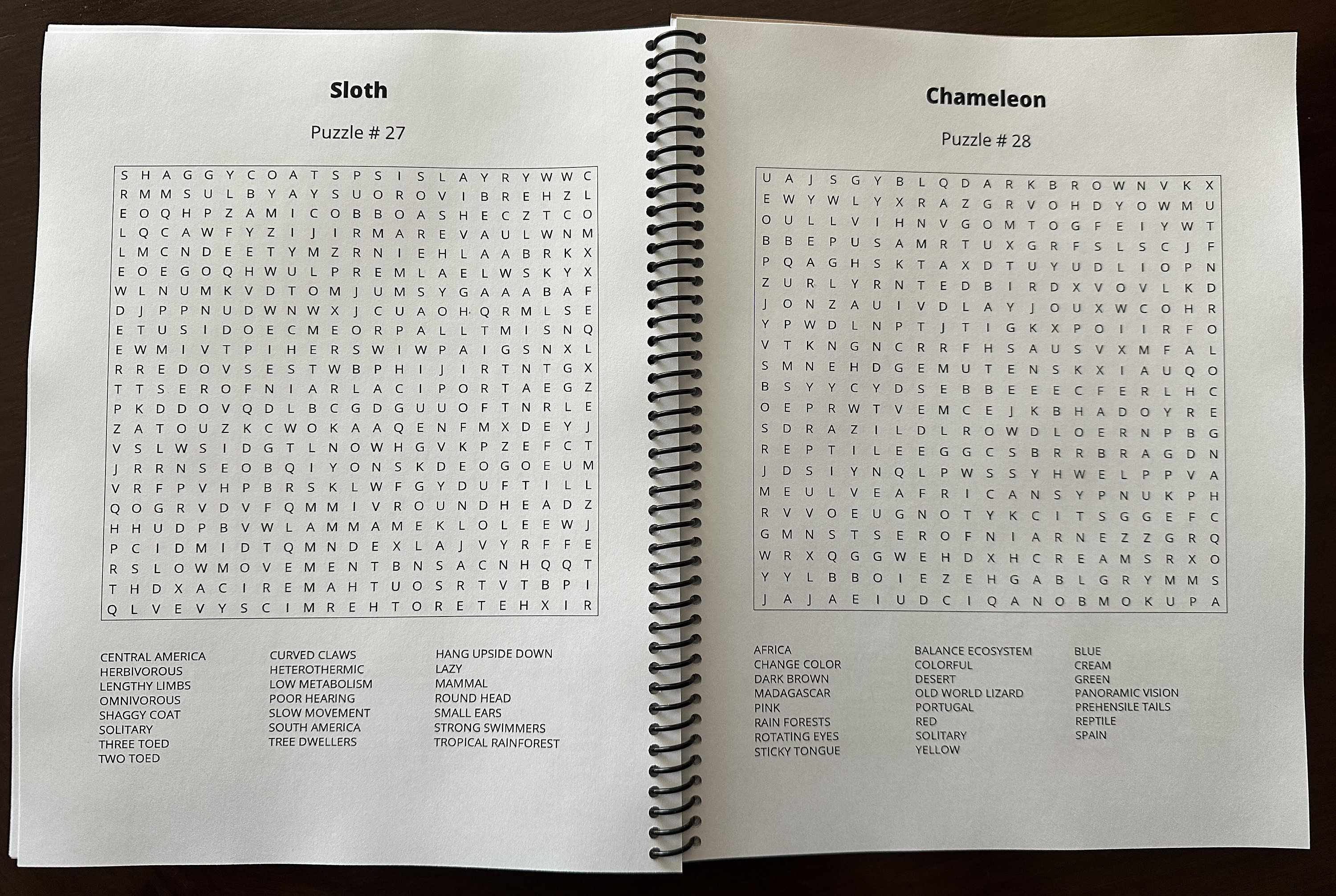 Animal Themed Word Search Book - 72 Word Puzzles - Etsy