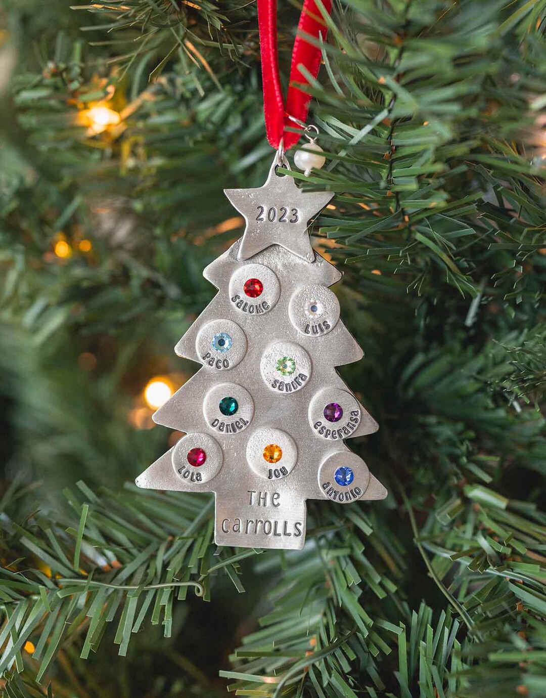 Personalized Birthstone Name Christmas Ornament, Christmas Tree Decor ...