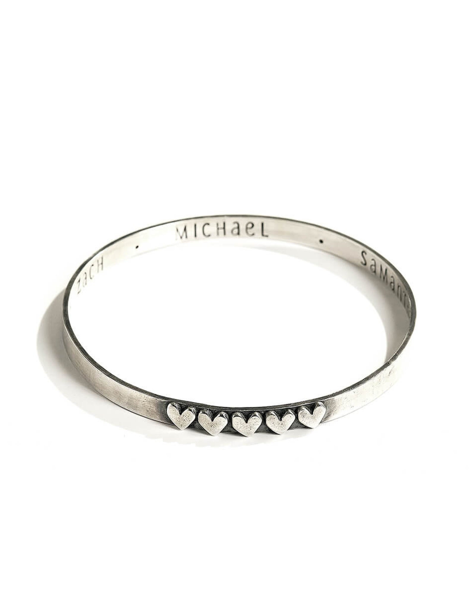 Sterling Silver Bangle Bracelet Heart & Message Bracelet - Etsy