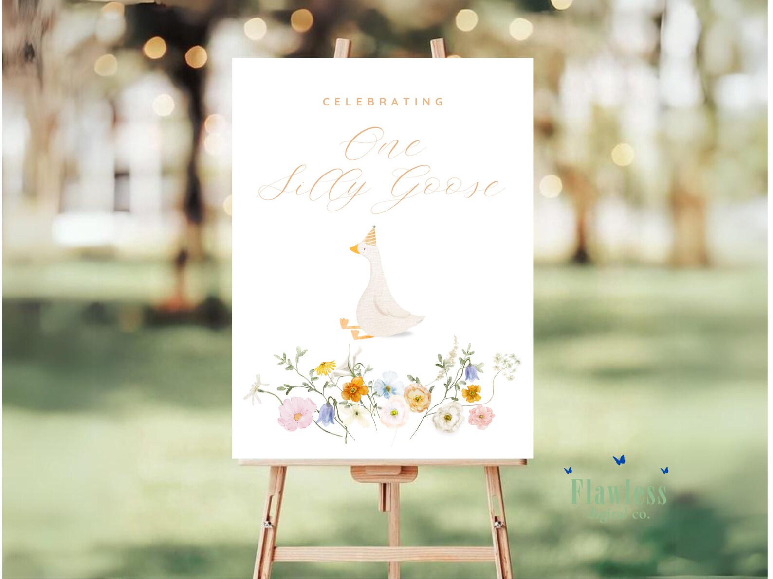 One Silly Goose Birthday Poster | One Silly Goose Birthday Template ...