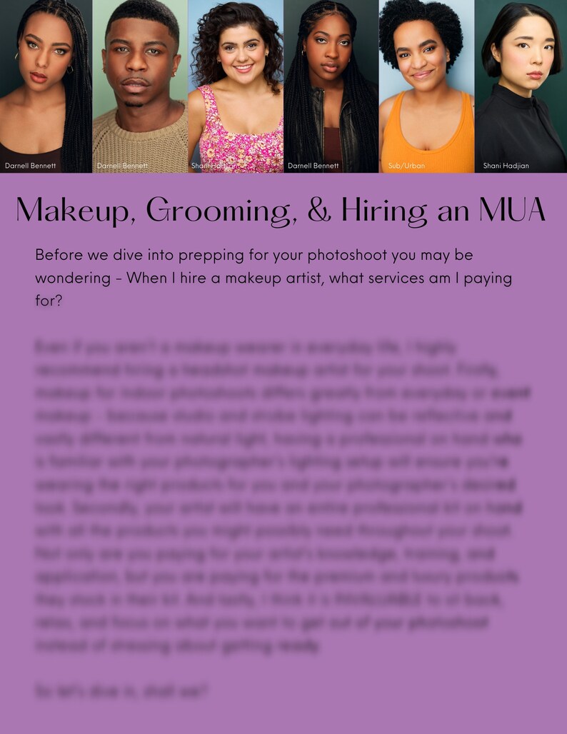 Photoshoot Prep Guide for Makeup, Skincare, & Hair - Etsy UK