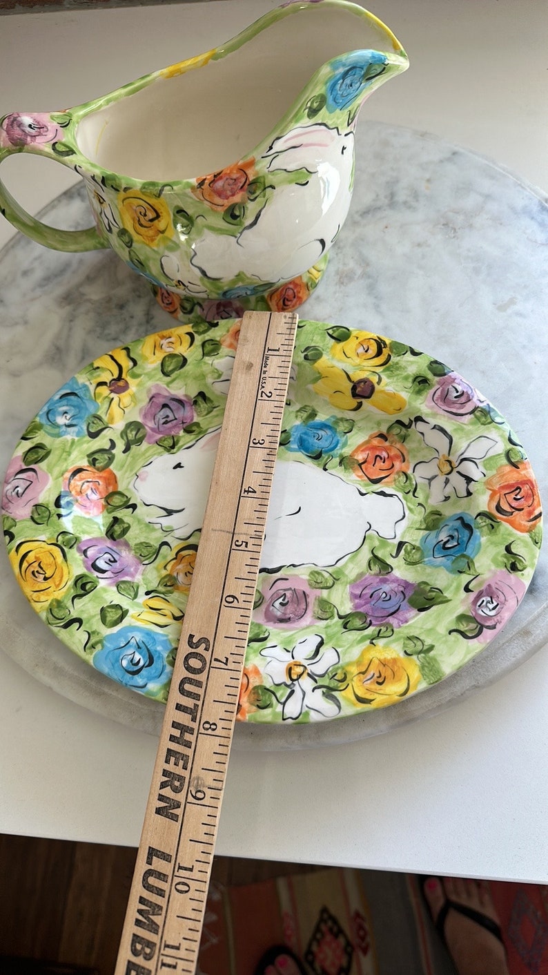 Hand Painted Gravy Boat & Plate - Etsy