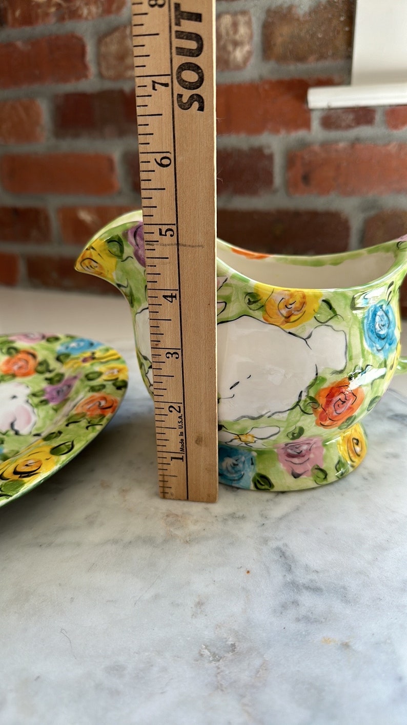 Hand Painted Gravy Boat & Plate - Etsy