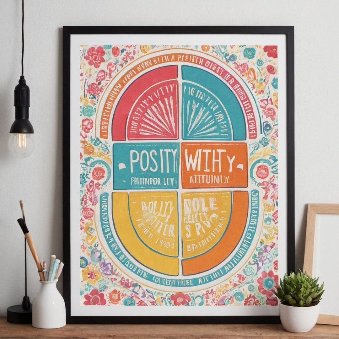Positivity Art Poster A3 Print, Poster, Interior Design, Wall Decor ...