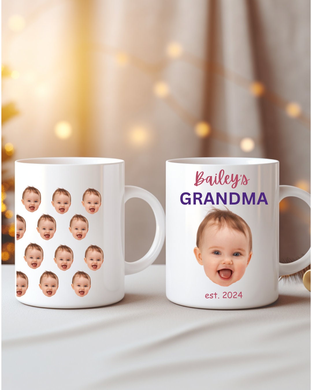 Baby Face Mug, Personalized Child Photo Cup, Gag Gift for Mom, Mug With ...