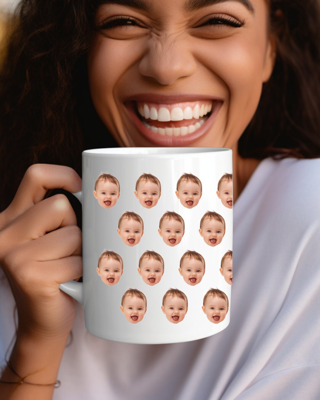 Baby Face Mug, Personalized Child Photo Cup, Gag Gift for Mom, Mug With ...