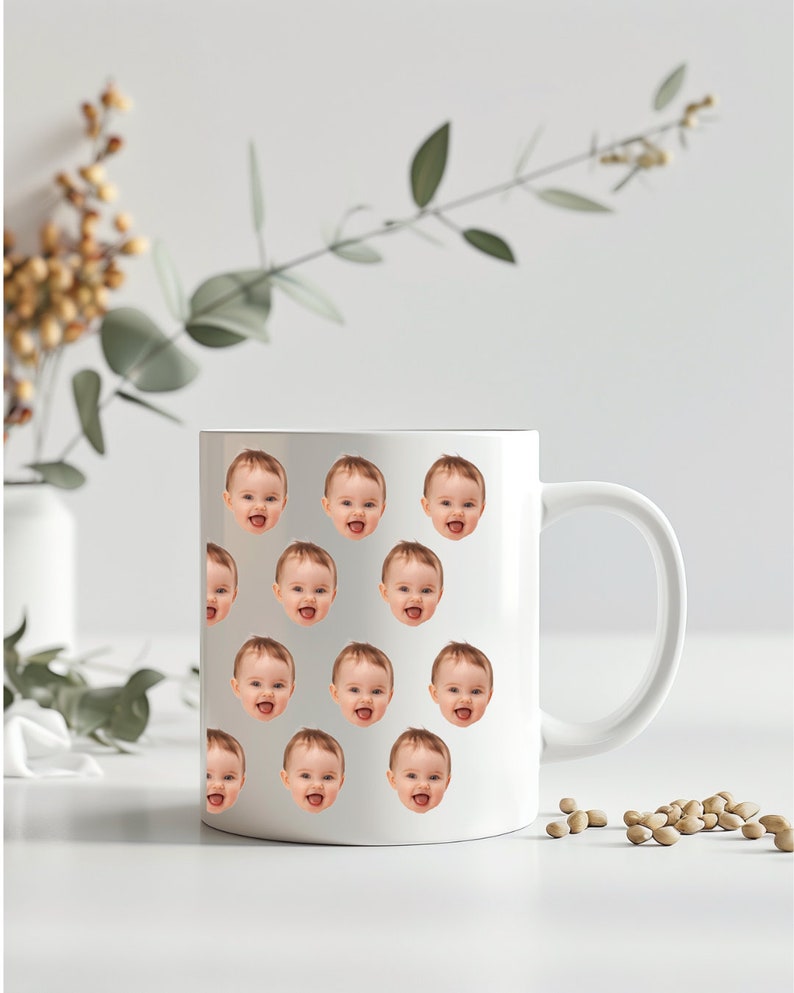 Baby Face Mug, Personalized Child Photo Cup, Gag Gift for Mom, Mug With ...