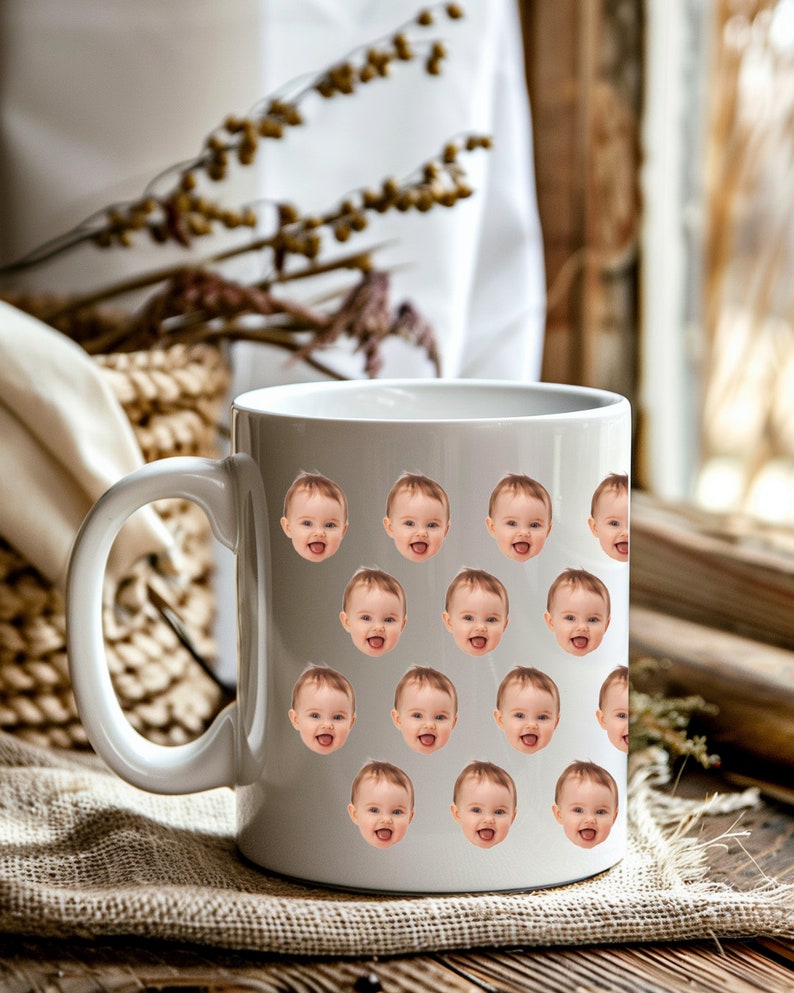Baby Face Mug, Personalized Child Photo Cup, Gag Gift for Mom, Mug With ...