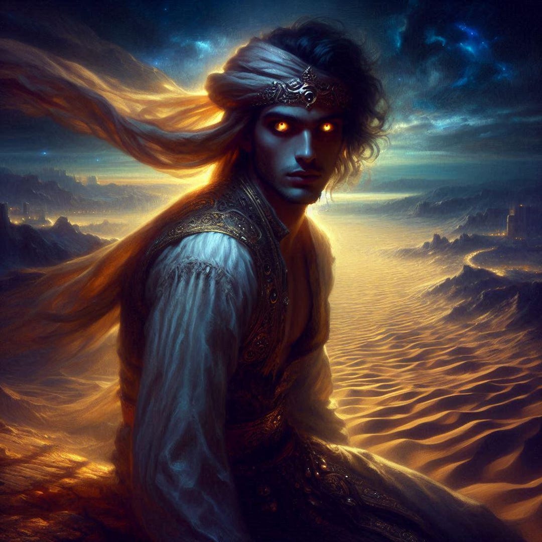Desert Djinn Spirit Companion Wish Granting Mirage Illusions Time ...