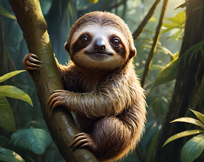 Baby Sloth Spirit Companion Light Arts Serenity Induction Soothing Aura ...