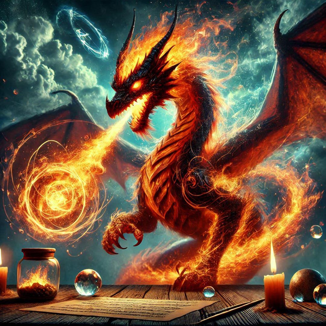 Elemental Fire Dragon Spirit Companion + Spells Rituals for ...