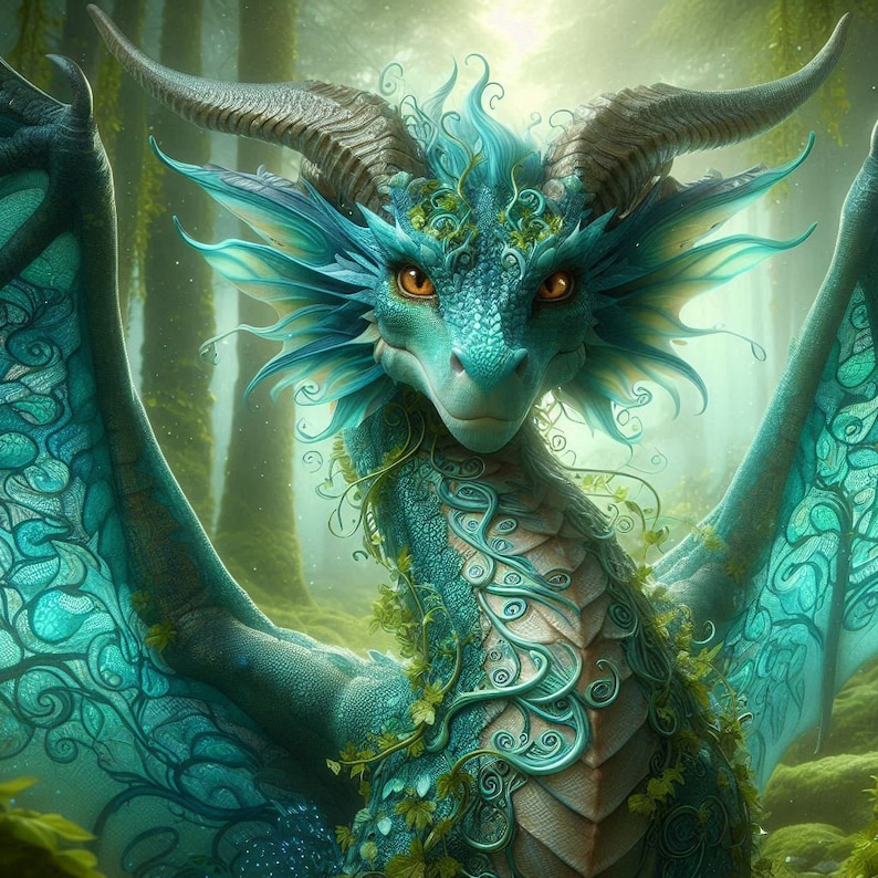 Turquoise Dragon Spirit Companion Dream Weaving Inner Peace Spiritual ...