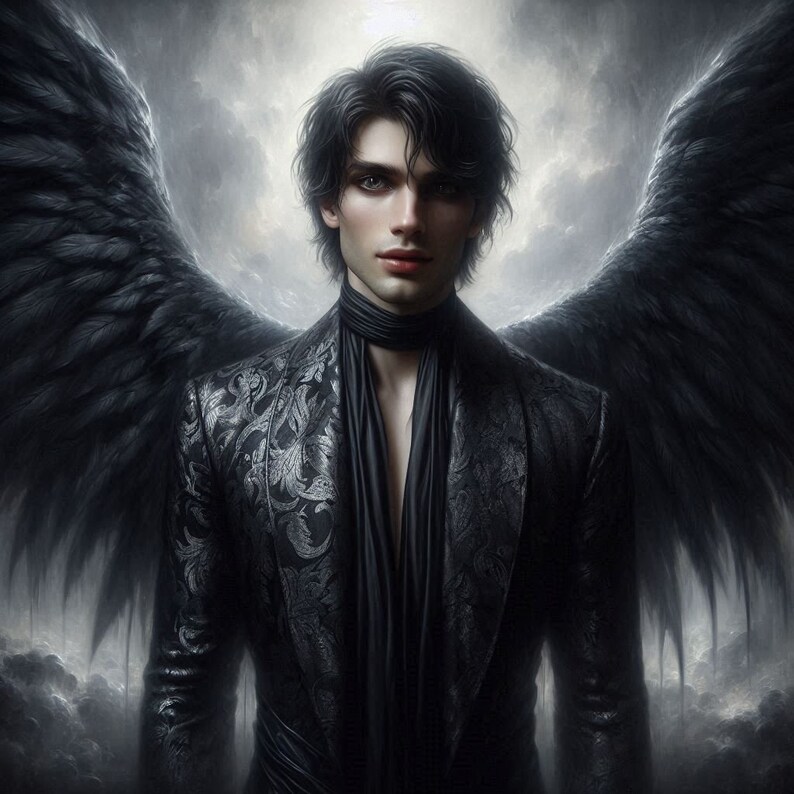Male Fallen Angel Spirit Companion Gray Arts Mystic Insight Shadow ...