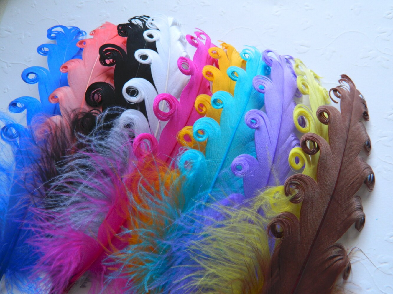 NAGORIE CURLED Feathers Curled Goose Satinette Feathers | Etsy