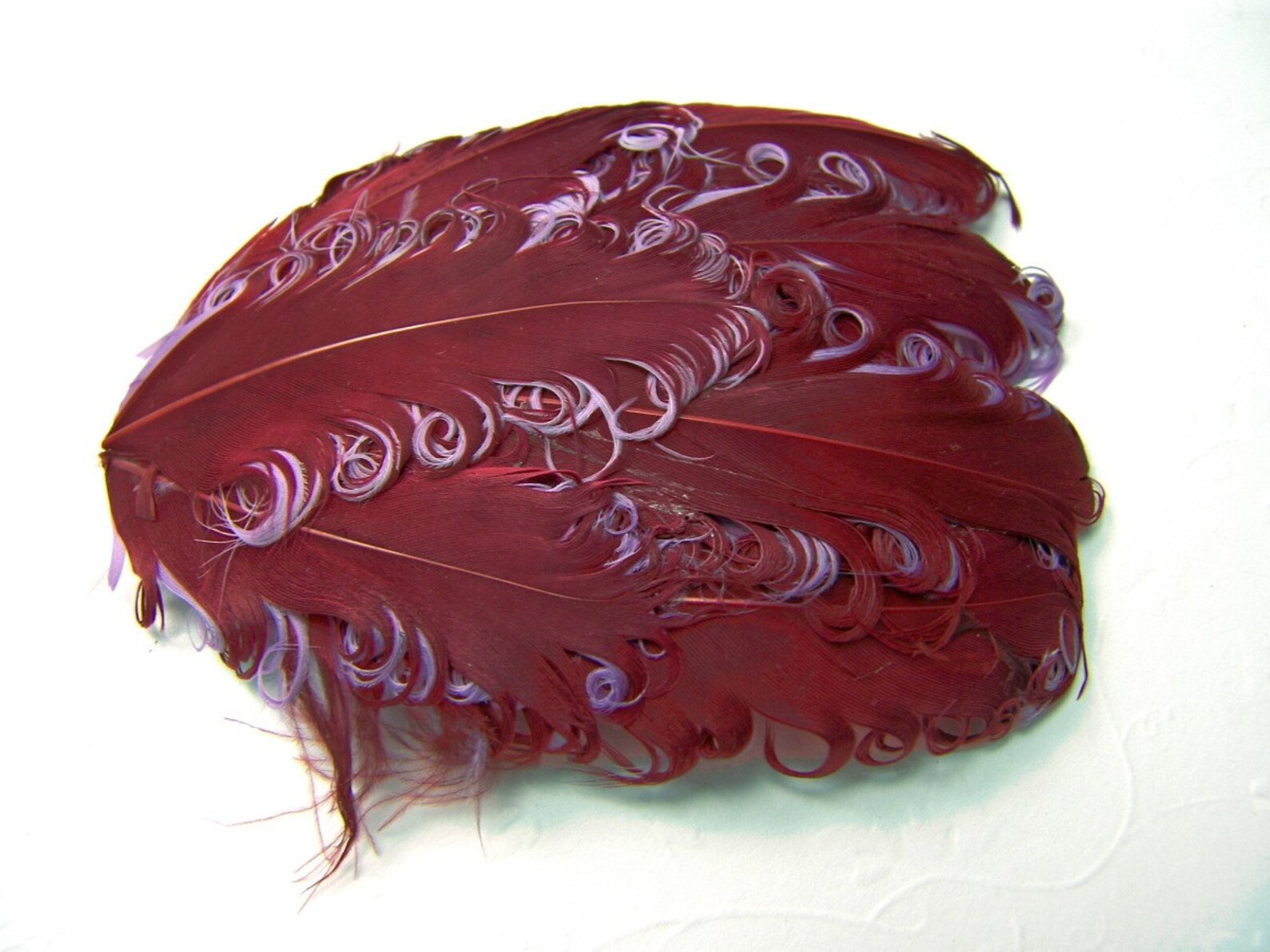 WINE AND LILAC Curly Feather Pads Nagorie Feathers - Etsy