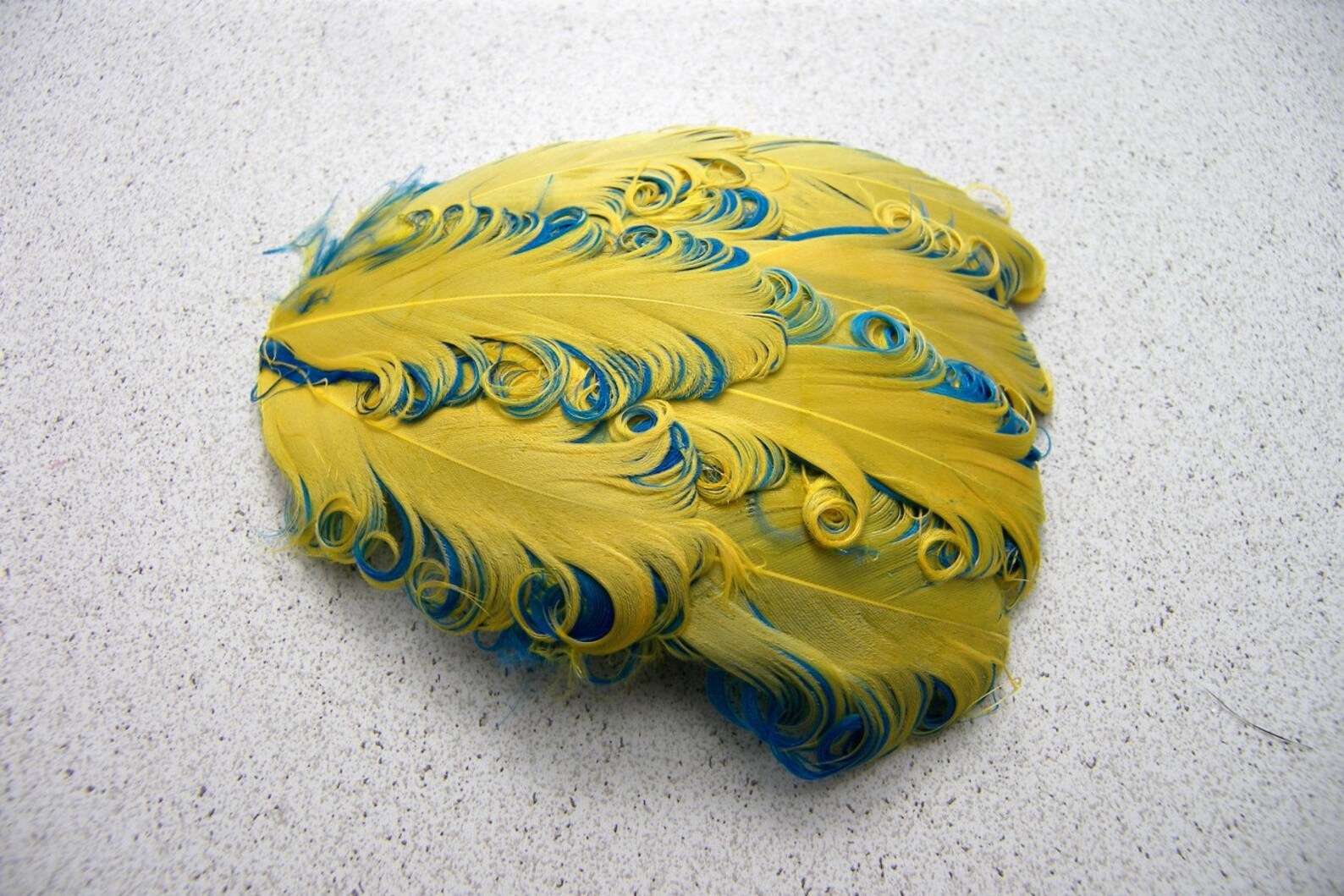 YELLOW AND TURQUOISE Curly Feather Pads Nagorie Feathers - Etsy