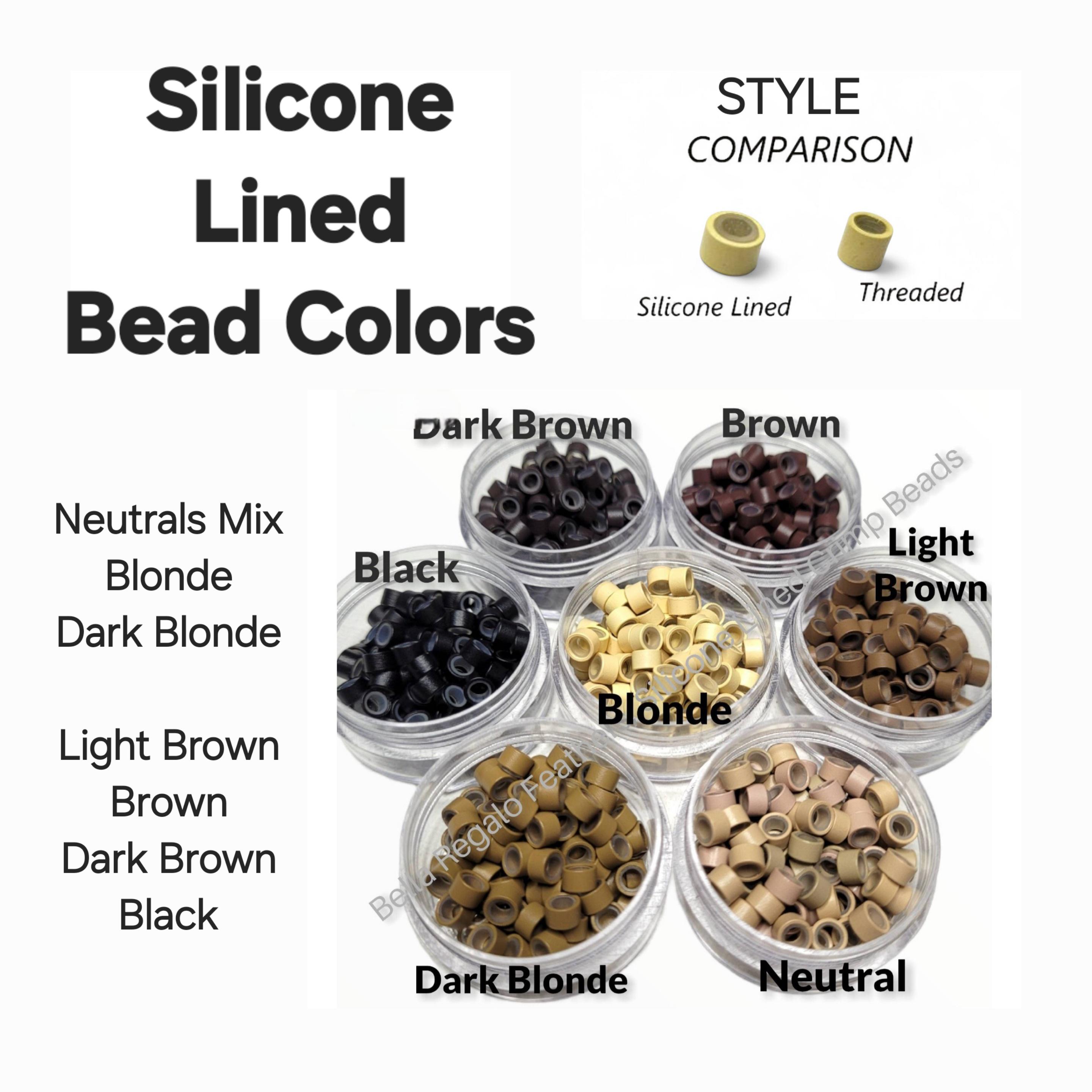SILICONE Micro Ring CRIMP BEADS for Hair and Feather Extensions, Bella ...