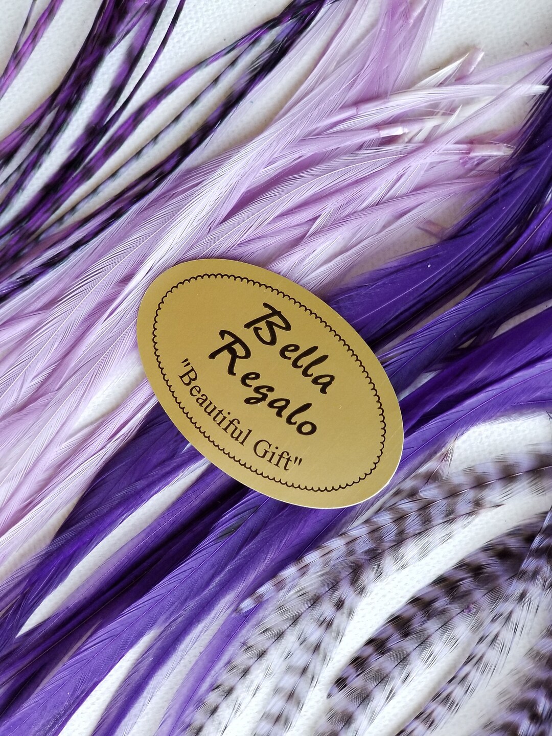 SKINNY PURPLE Feathers PLUS 2 Crimp Beads, Purple Violet Berry Solid or ...