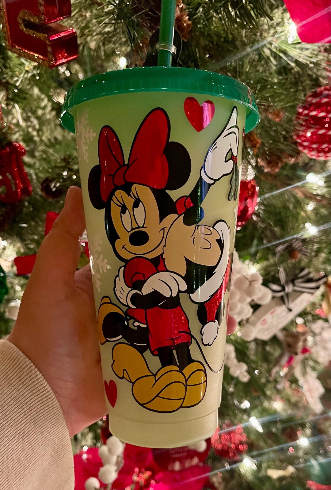 Mickey & Minnie Tumbler/mickey Minnie Cold Cup/ Mickey Minnie Christmas ...
