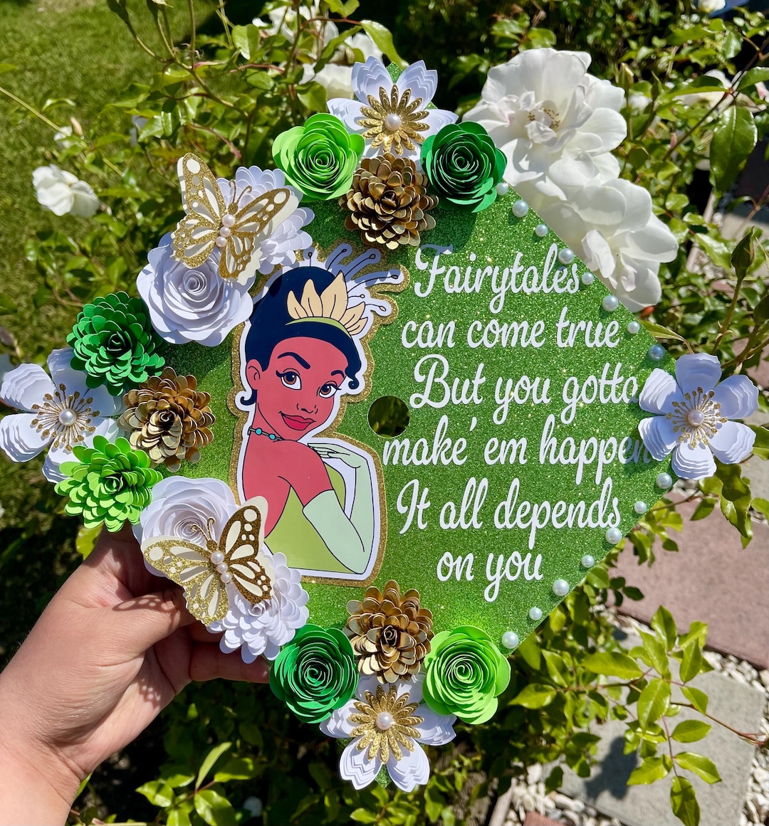 Tiana Graduation Cap Topper/ Princess and the Frog Grad Cap/ Graduation ...