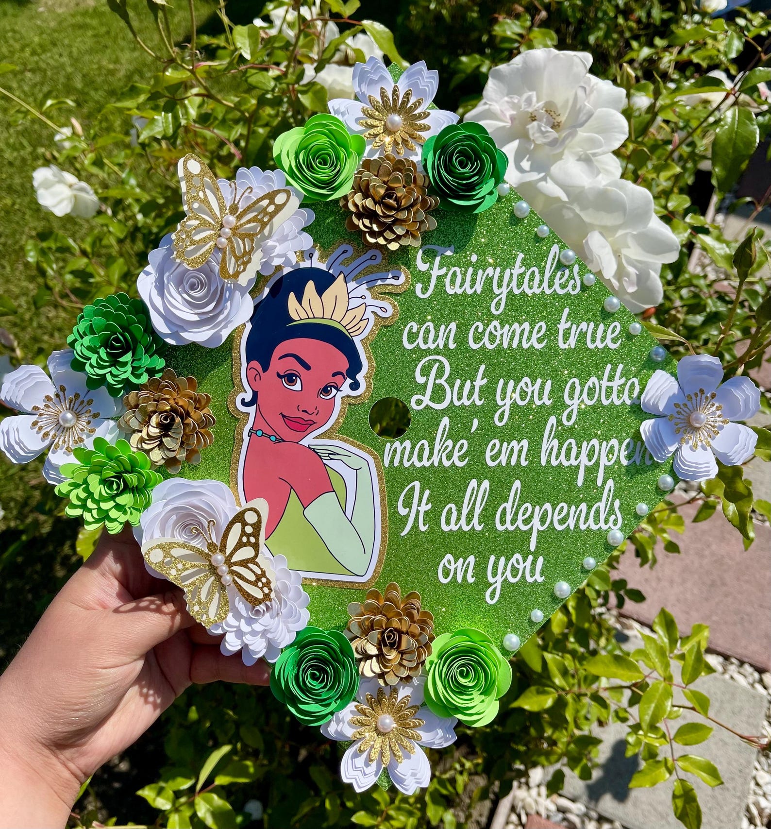 Tiana Graduation Cap Topper/ Princess and the Frog Grad Cap/ Graduation ...