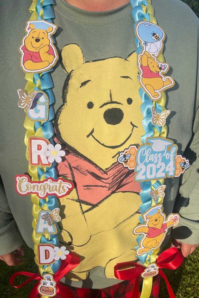 Winnie the Pooh Graduation Lei/ Pooh Bear Ribbon Lei/ Grad Gifts ...