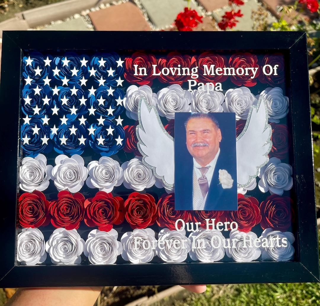 American Flag Memorial Shadow Box/ American Flag Shadow Box ...