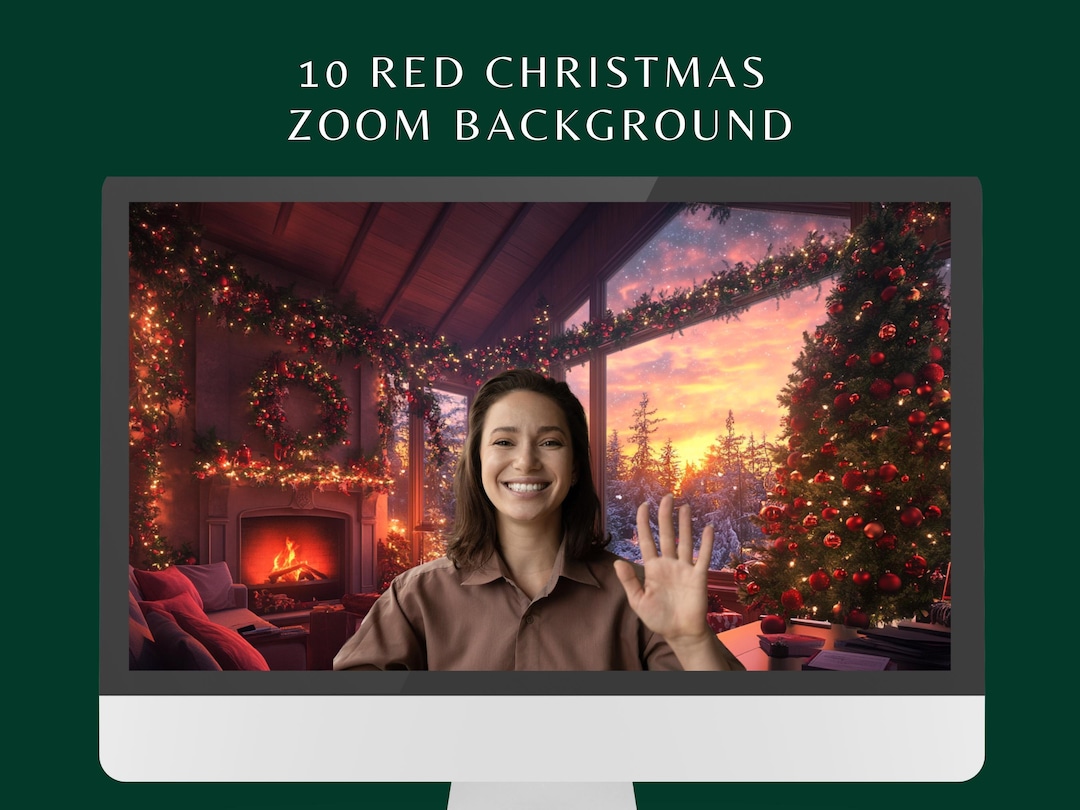 Red Christmas Background | Zoom Background | Virtual Background ...