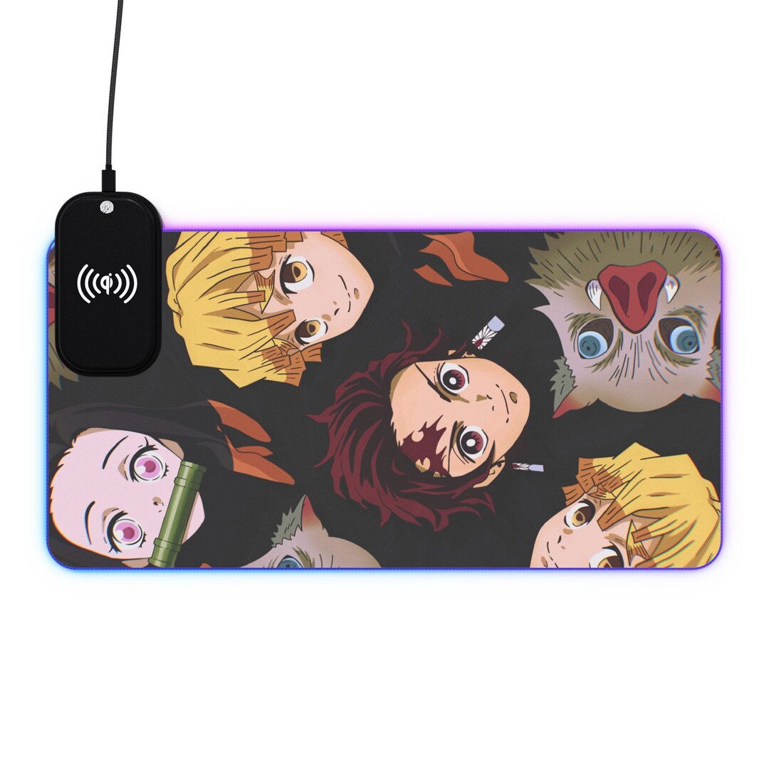 Demon Slayer Anime LED Gaming Mouse Pad, Wireless Charging - Etsy
