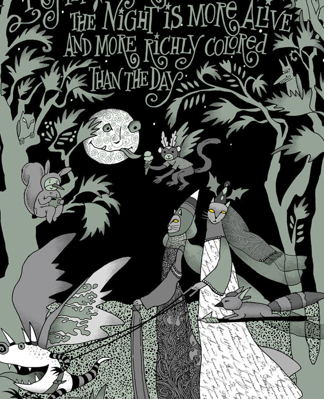 Fantasy Giclee Print Enchantress Cat Women "they Escaped Into yet ...
