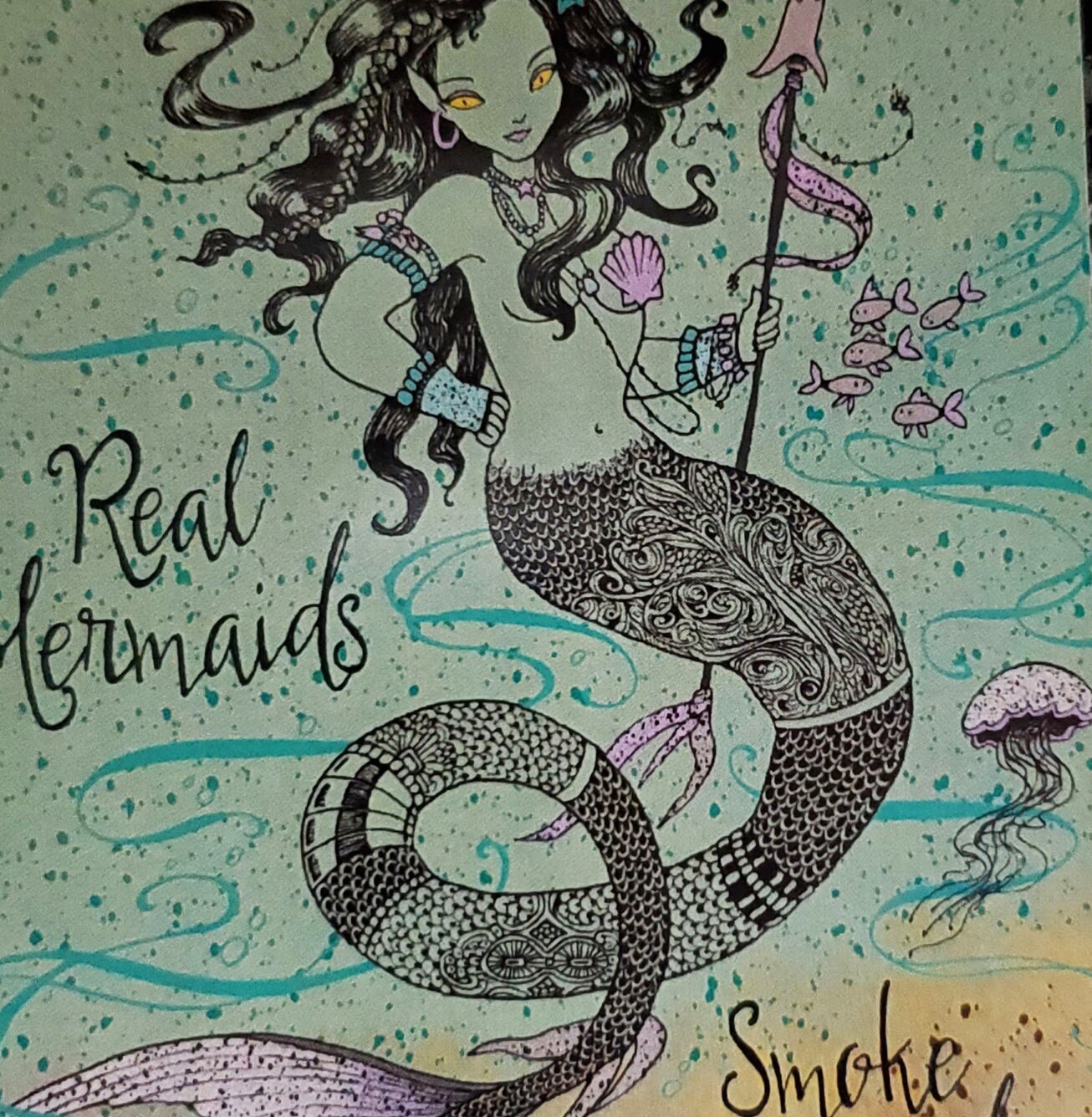 Mermaid Magnet "real Mermaids Smoke Seaweed” Original Digital Art ...