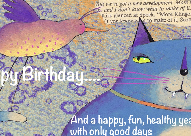 ECARD -sci-fi Themed Birthday E-card - Fantasy Blue Fanged Kat & Golden ...
