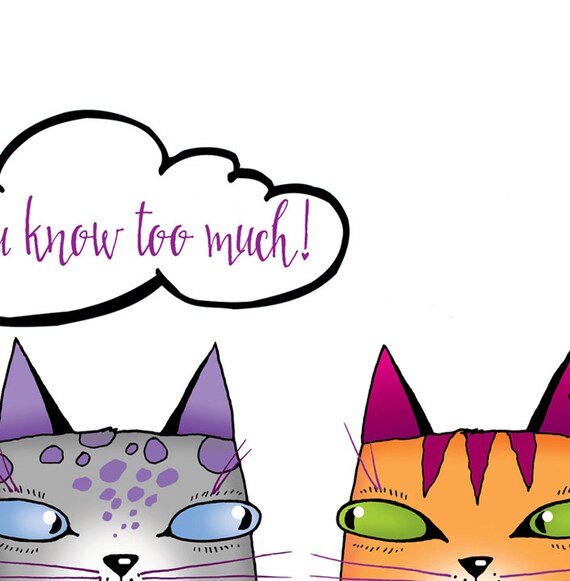 E-card for Friends Instant Download Cat E Card Two | Etsy
