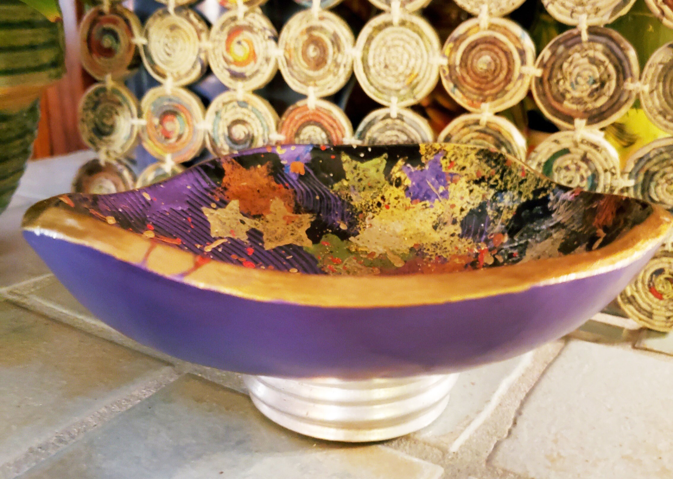 Handmade Paper Clay Bowl 7 Hand Sculpted, Colorfully Painted With ...