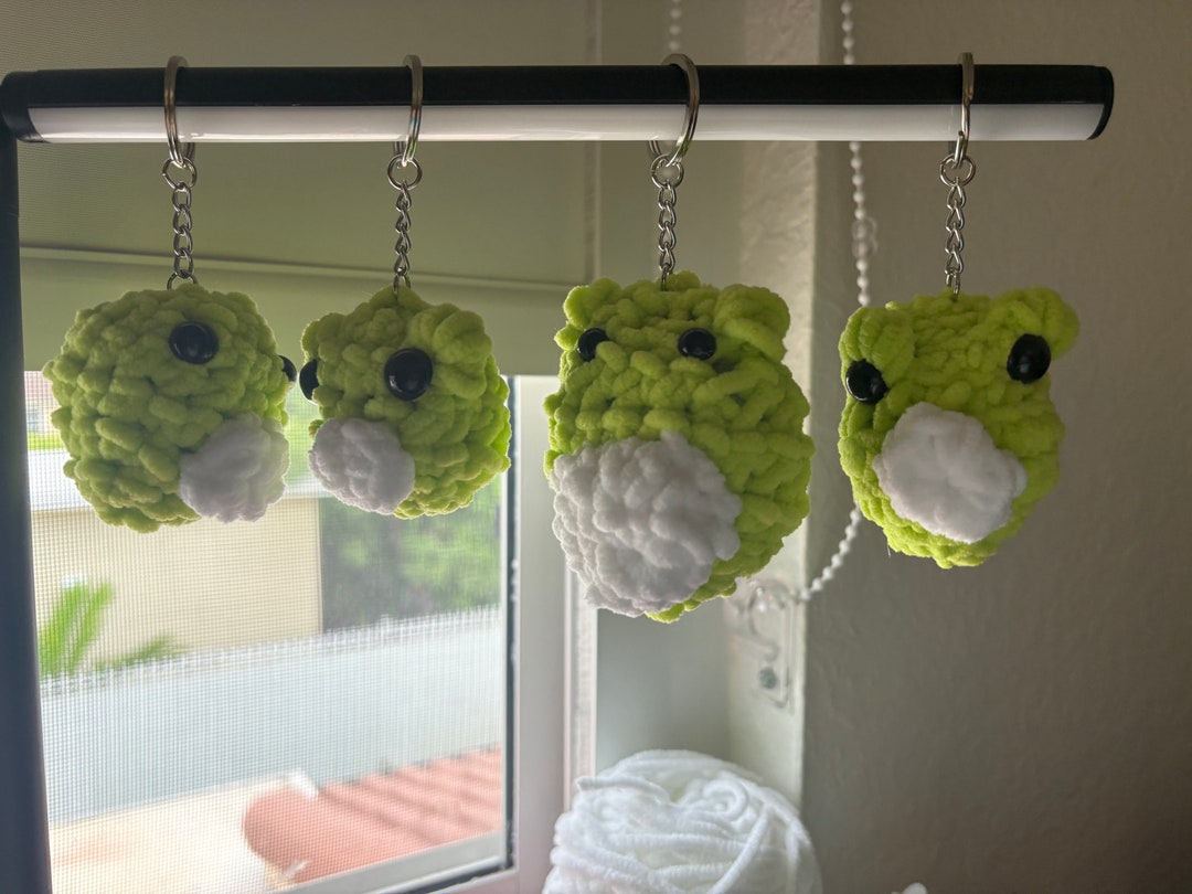 Crochet Derpy Frog Plushie Keychain - Etsy