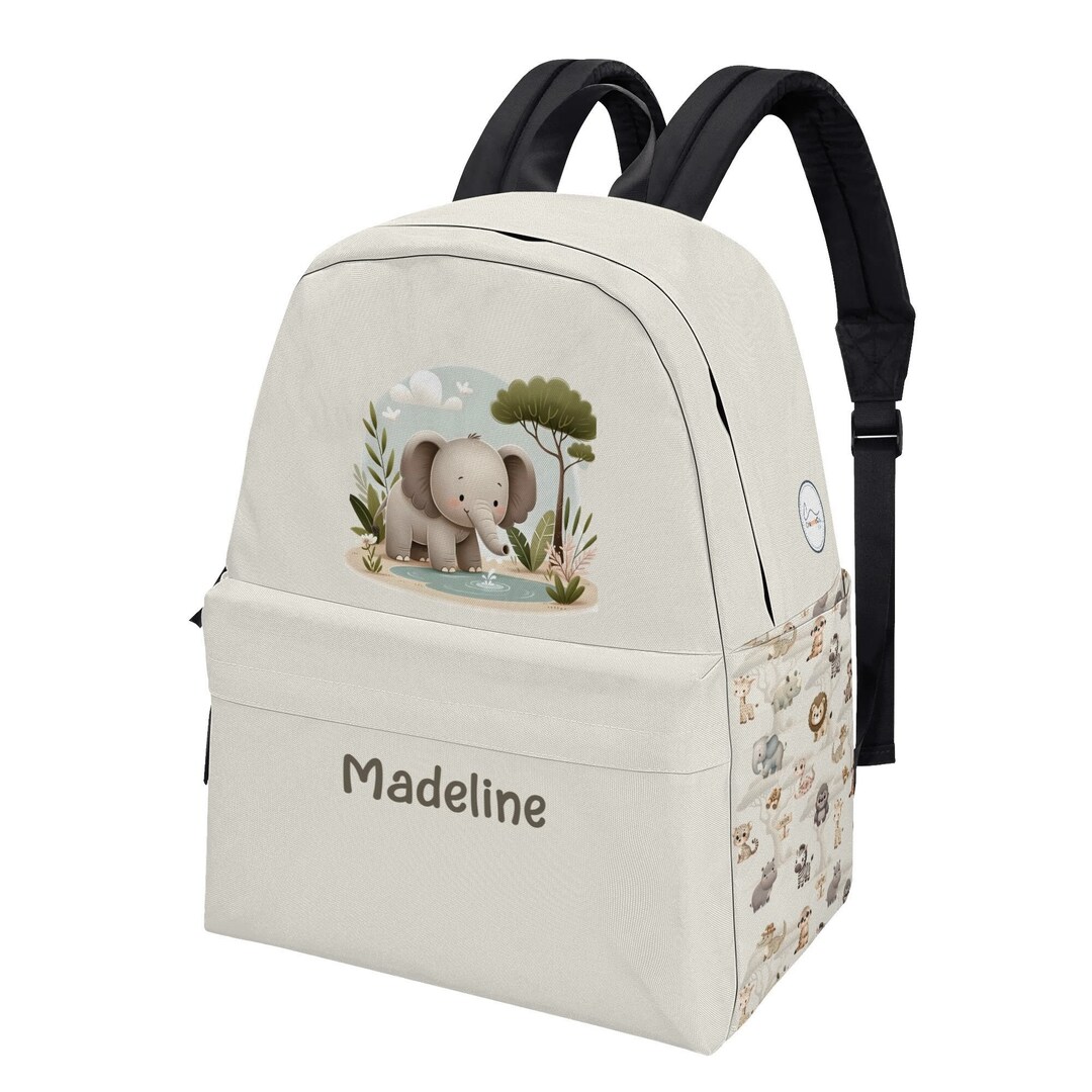 Elephant Backpack With Custom Name, Personalised First Animal Rucksack ...
