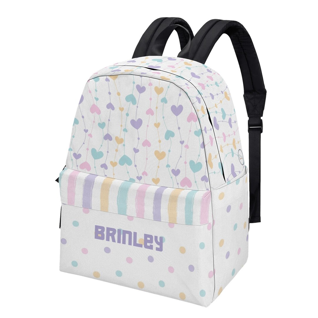 Personalised Mini Backpack With Name Kids Rucksack Love Heart Nursey ...