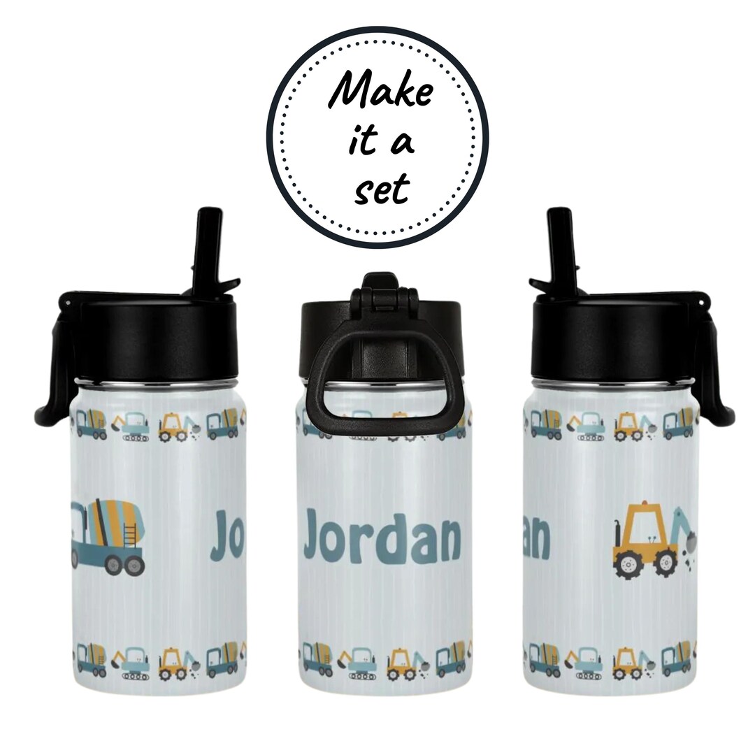 Insulated Stainless Steel Water Bottle With Custom Name, Kids ...