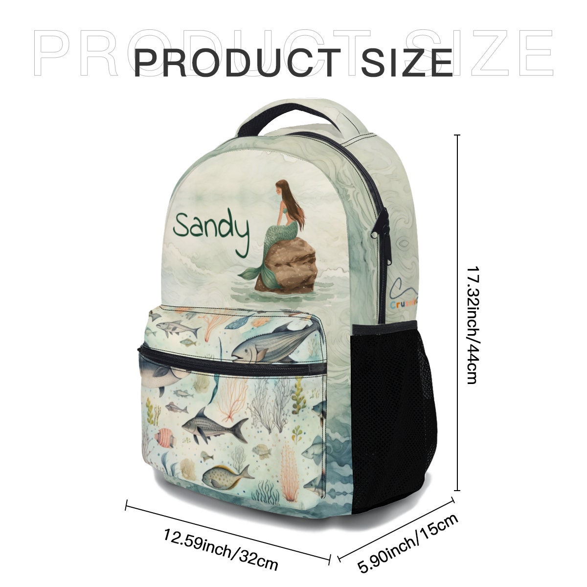 Kids Backpack Lunch Box Pencil Case 3pc Set Mermaid Fish Underwater ...