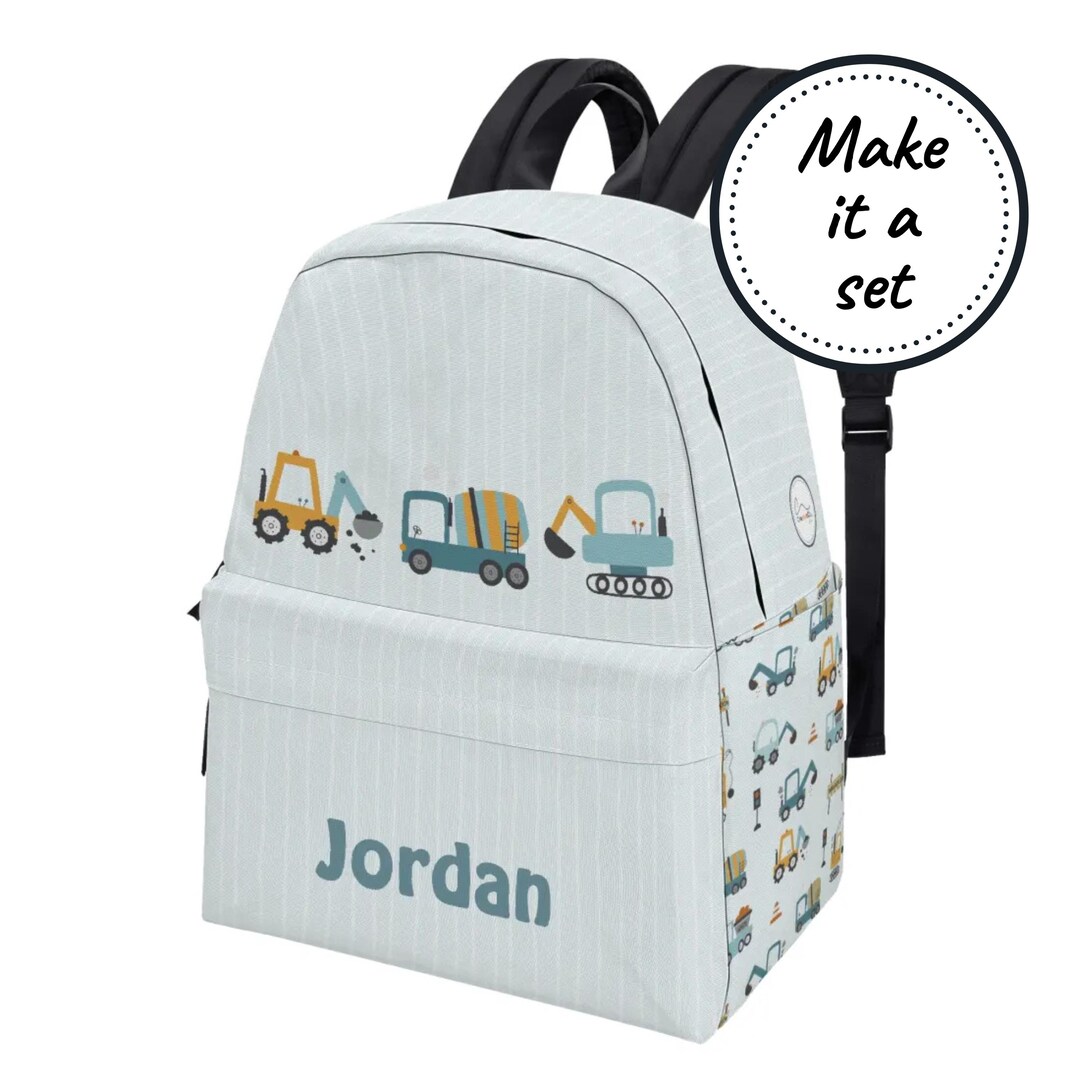 Construction Vehicle Toddler Backpack With Custom Name, Personalized ...