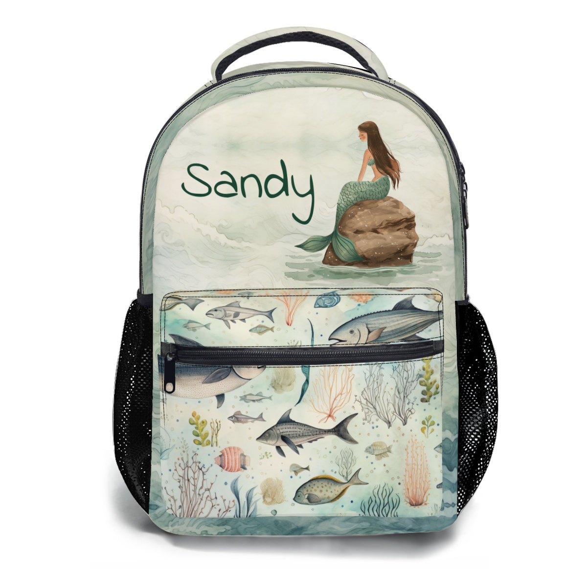 Kids Backpack Lunch Box Pencil Case 3pc Set Mermaid Fish Underwater ...