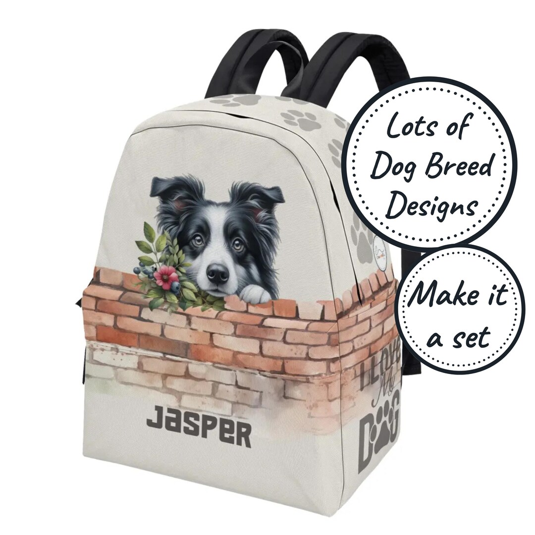 Personalized Toddler Backpack With Custom Name, Kids Puppy Dog School ...