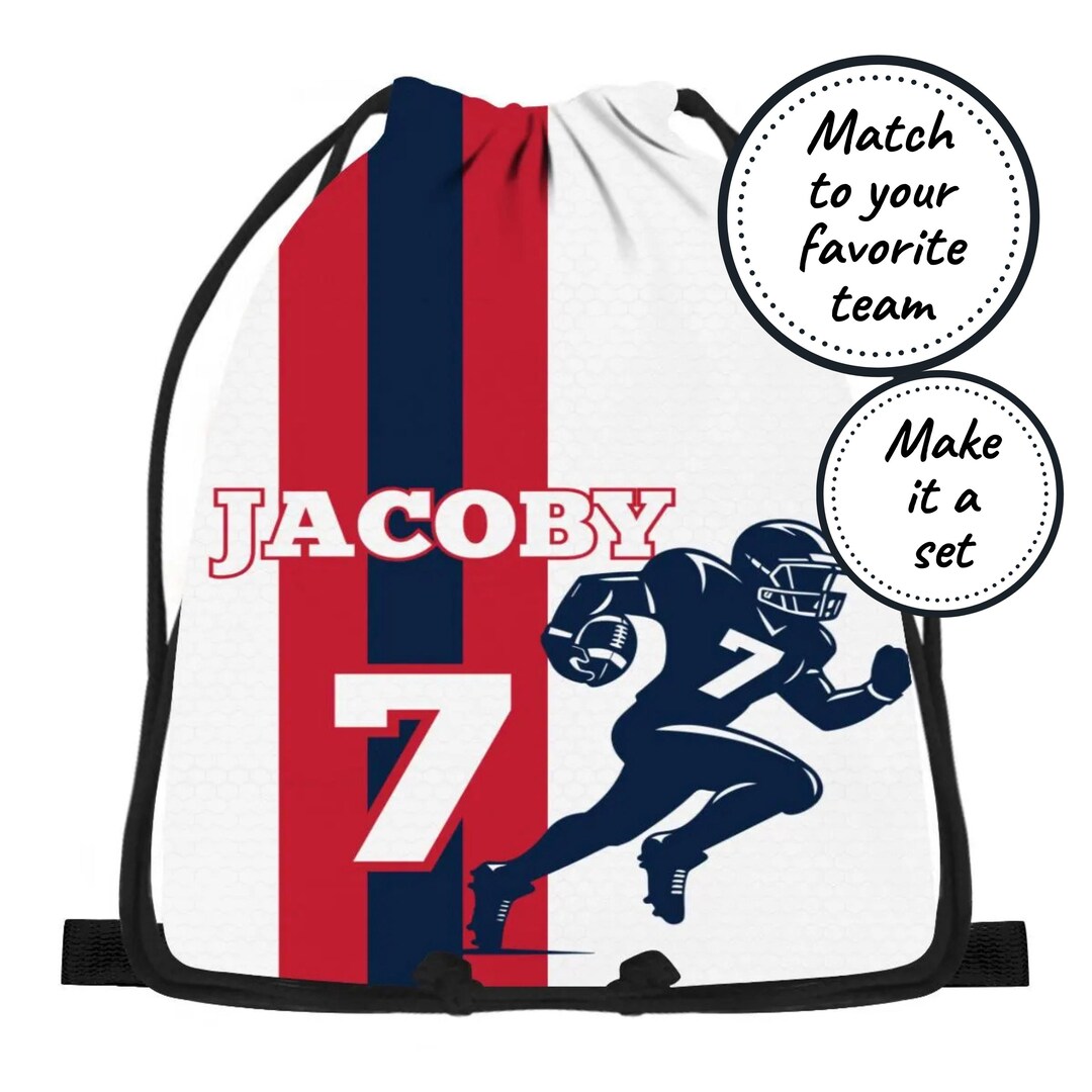 Personalised Drawstring Bag for Kids With US Football Sport Team, Water ...