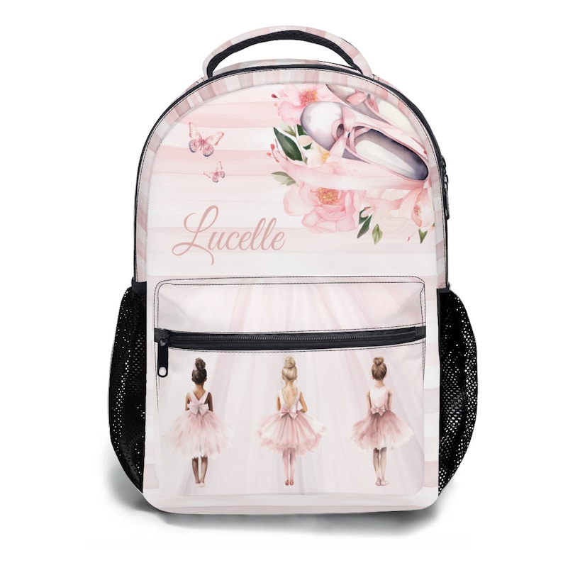 Girls Ballerina Backpack, Lunch Box, Pencil Case 3pc Set Pink Ballet ...