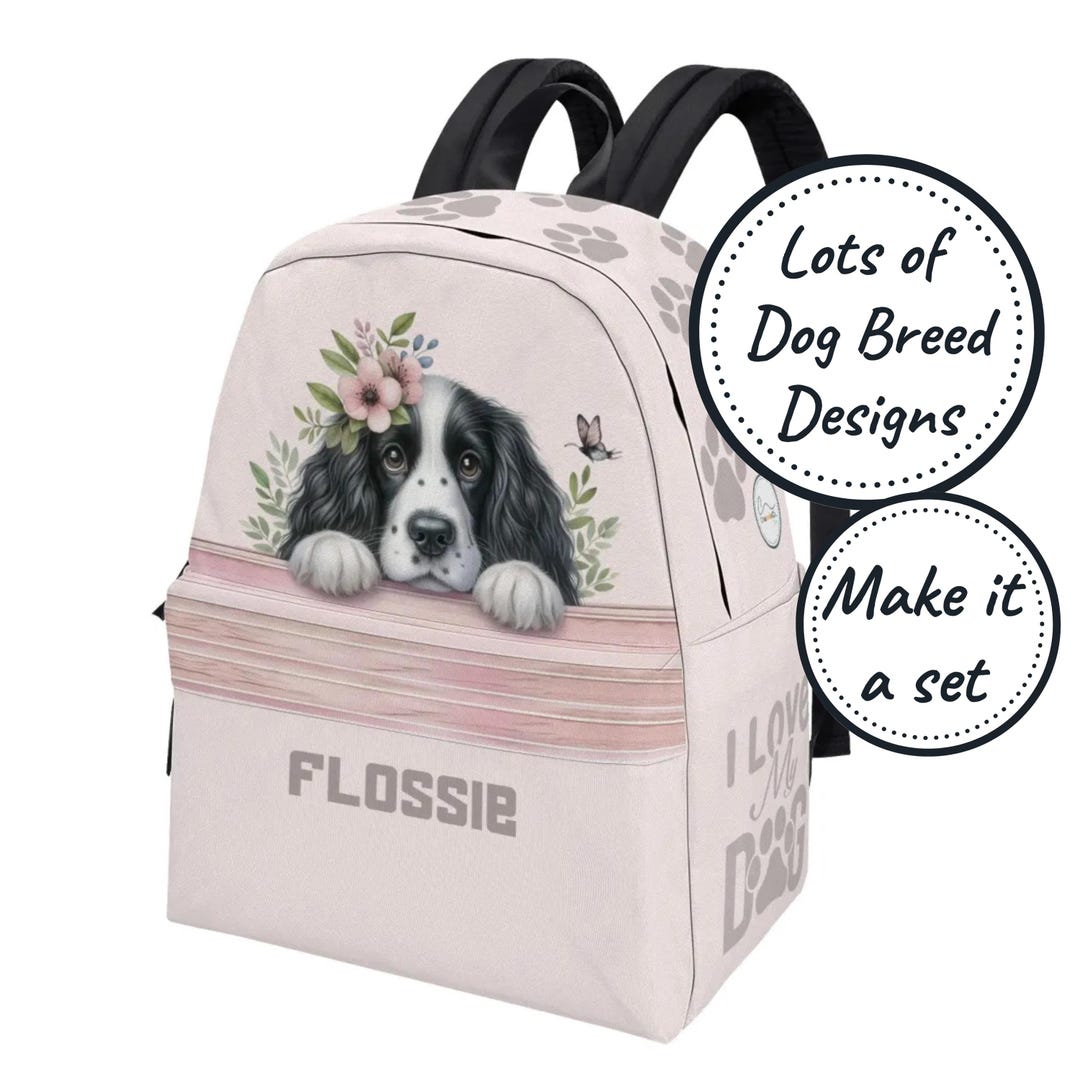 Personalized Toddler Backpack With Custom Name, Kids Puppy Dog School ...
