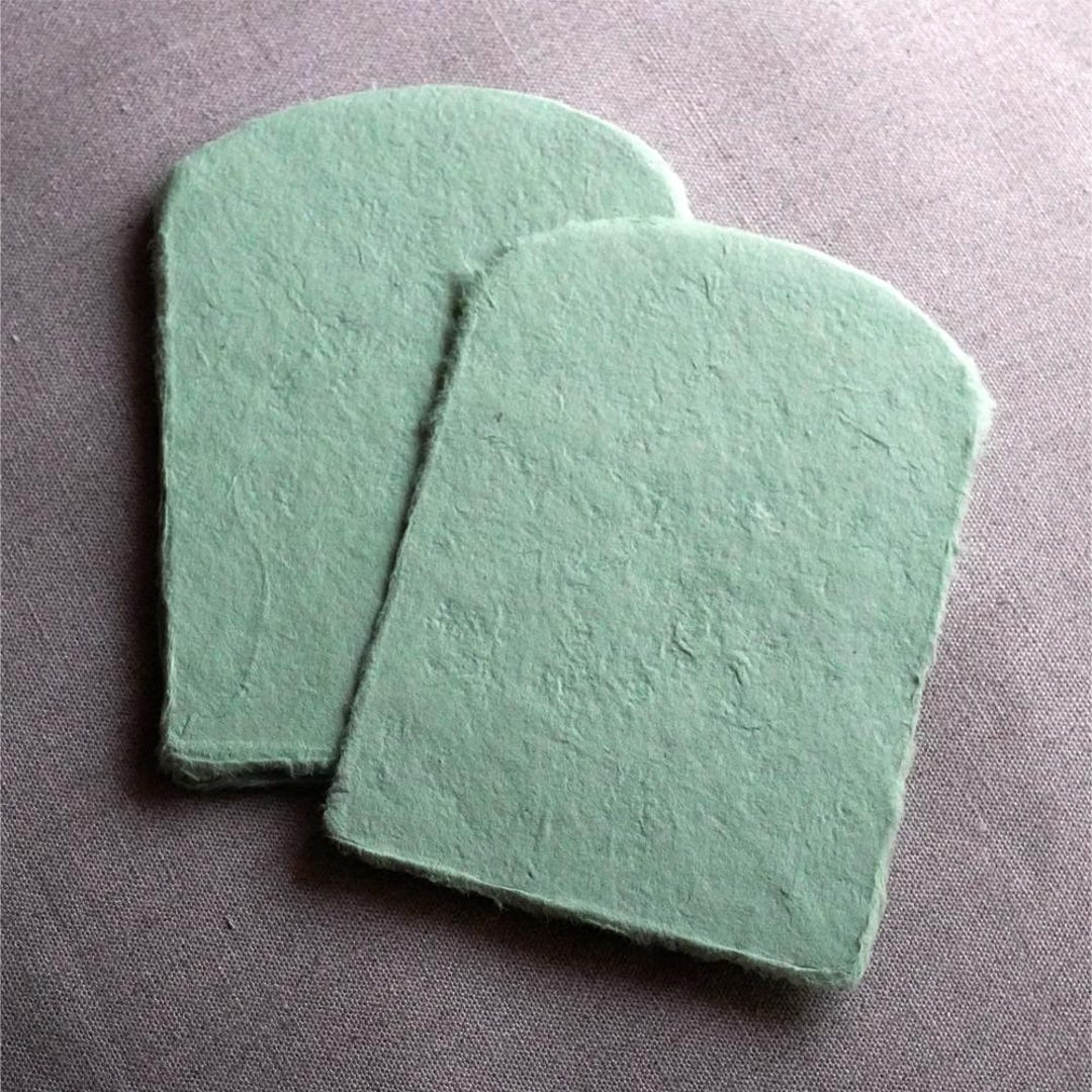 Blank Arch Cards, Sage Green Deckle-edge Handmade Mulberry Paper ...